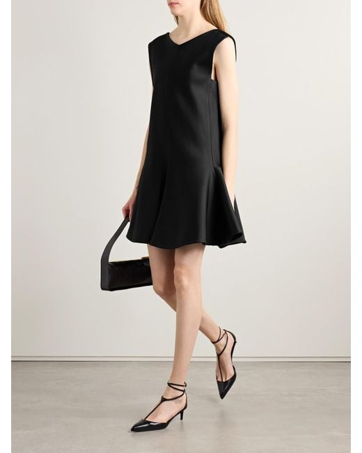 Khaite Mel Crepe Mini Dress in Black | Lyst