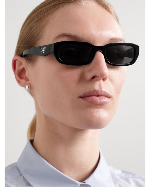 Prada Symbole Square-Frame Acetate Sunglasses in Black | Lyst