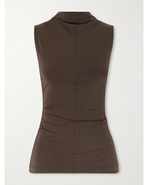 SIR. Matheo Draped Jersey Tank in Brown | Lyst UK