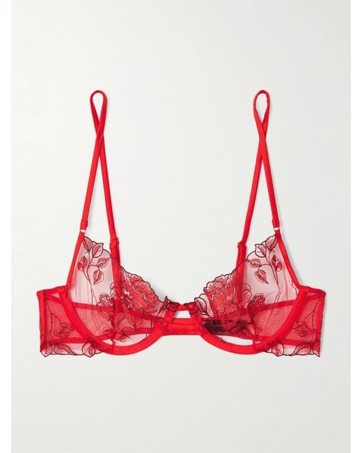 Kiki de Montparnasse Dominique Silk-Blend Satin-Trimmed Embroidered ...