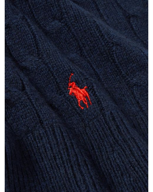 Polo Ralph Lauren Cable-Knit Wool And Cashmere-Blend Balaclava in Blue ...