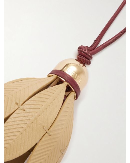 Loewe Badminton Fringed Leather And-Tone Keychain in Natural | Lyst