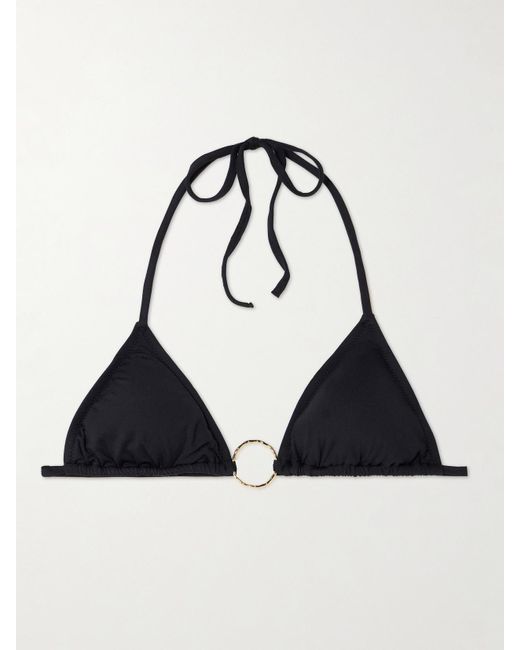 Melissa Odabash Miami Embellished Triangle Bikini Top in Blue | Lyst UK