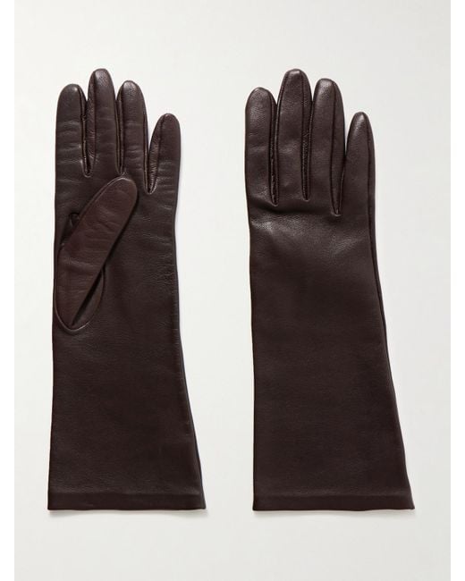 KHAITE Remo Mid Leather Gloves in Black | Lyst UK