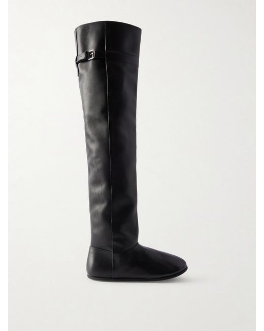 Christen Santiago Leather Knee Boots in Black | Lyst UK
