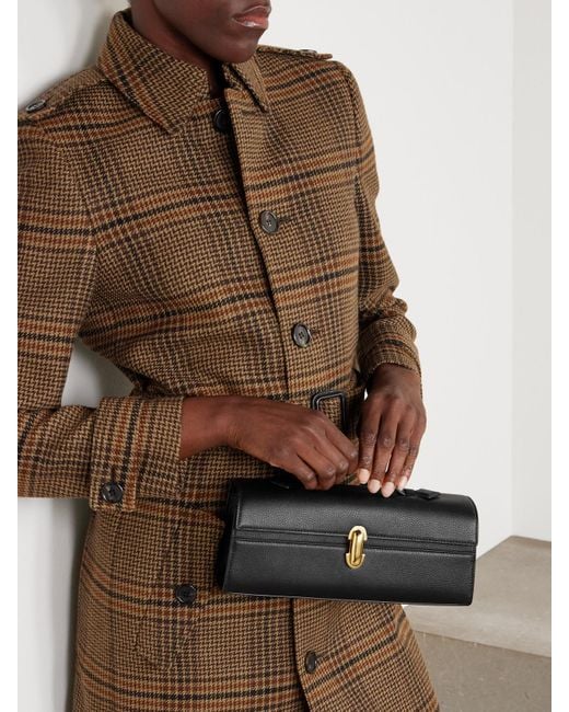 SAVETTE Slim Symmetry Pochette Textured-Leather Tote in Black | Lyst UK