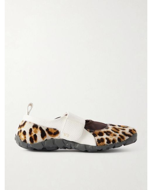 Wales Bonner Jewel Leather-Trimmed Leopard-Print Calf Hair Mary Jane ...