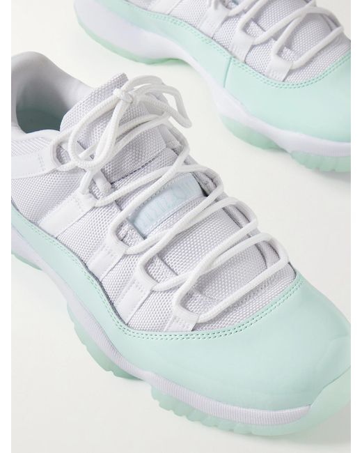 Nike Air Jordan 11 Retro Patent And Smooth Leather-Trimmed Mesh ...