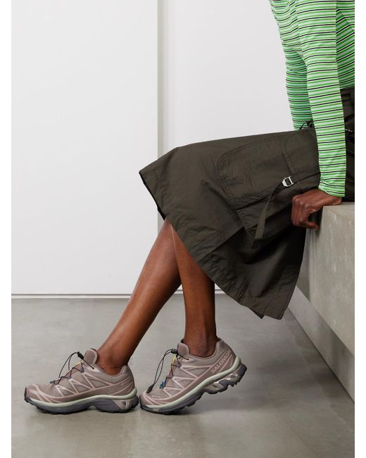 Salomon Xt-6 Rubber-Trimmed Gore-Tex Mesh Sneakers in Brown | Lyst