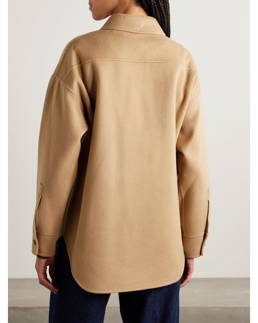 Theory Wool And Recycled Cashmere-Blend Felt Jacket in Natural | Lyst