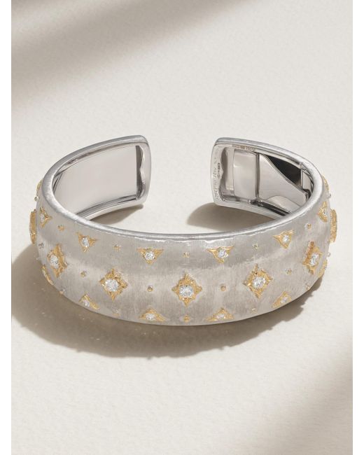 Buccellati 18-Karat And Diamond Cuff in Natural | Lyst