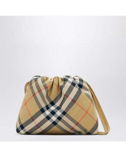 Burberry Soft Bag Check Pattern in Natural | Lyst