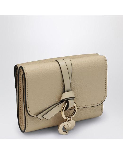 Chloé Chloã Alphabet Small Trifold Wallet in Natural | Lyst UK