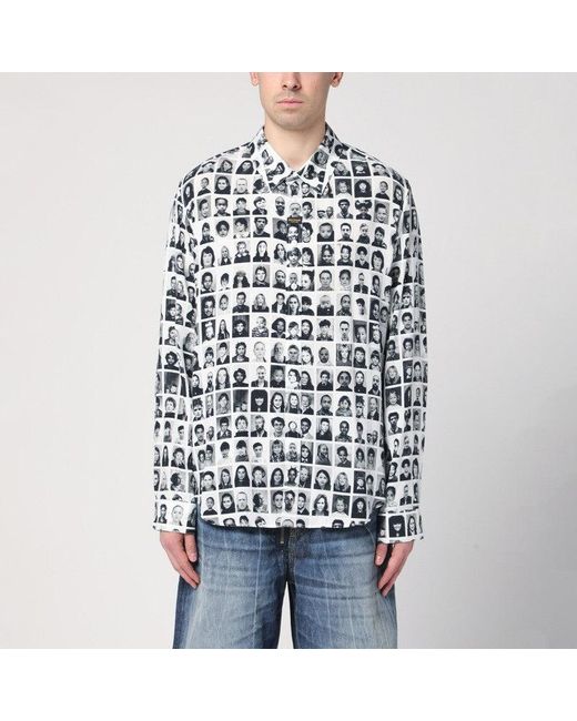 Martine Rose And Shirt With Portraits in Blue for Men | Lyst