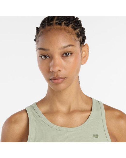 New Balance Micro-Rib Tank in Blue | Lyst UK