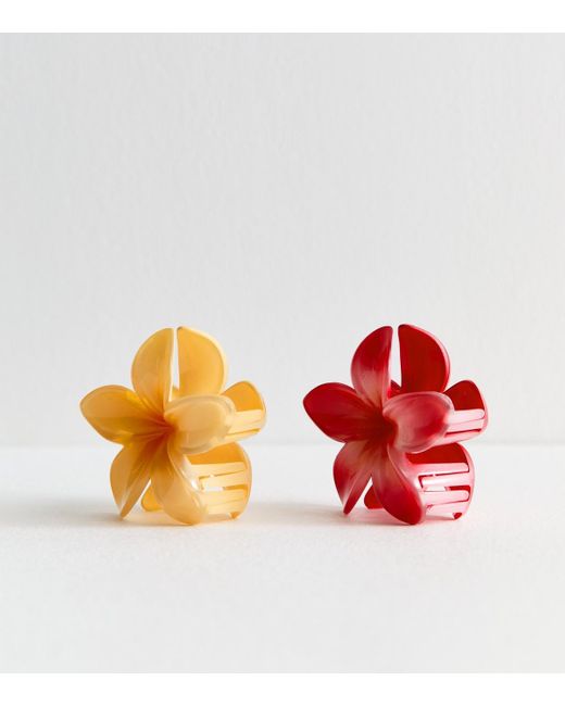 New Look Pack Of 2 And Flower Hair Claw Clips in Red | Lyst UK