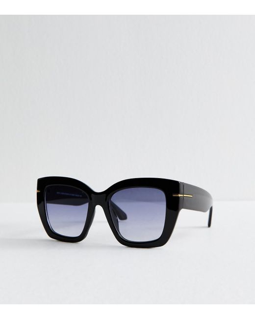 New Look Chunky D-Frame Sunglasses in Blue | Lyst UK