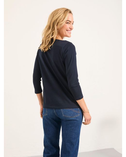 FatFace Fatface Pip Boat Neck Top in Blue | Lyst UK