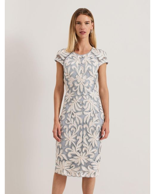 Phase Eight Karima Tapework Midi Dress in White | Lyst