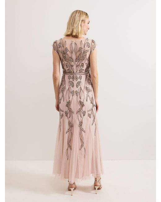 Phase Eight Evonne Beaded Dress in Pink | Lyst