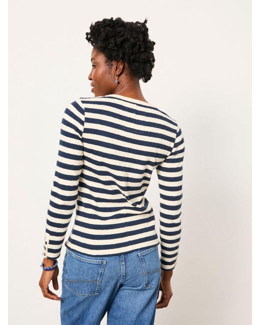FatFace Fatface Callie Stripe Long Sleeve Top in Blue | Lyst UK