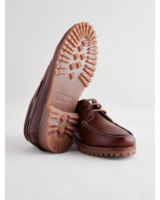 Next Leather Cleated Boat Shoes in Brown for Men | Lyst