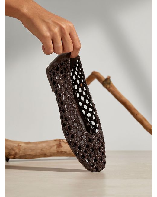 Linzi Melina Handwoven Ballet Flats in Brown | Lyst