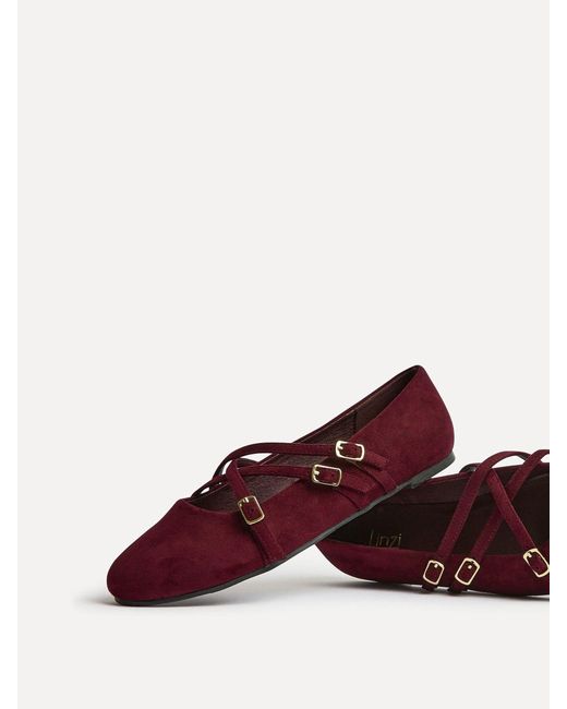 Linzi Matrix Mary Jane Flats With Triple Straps in Purple | Lyst