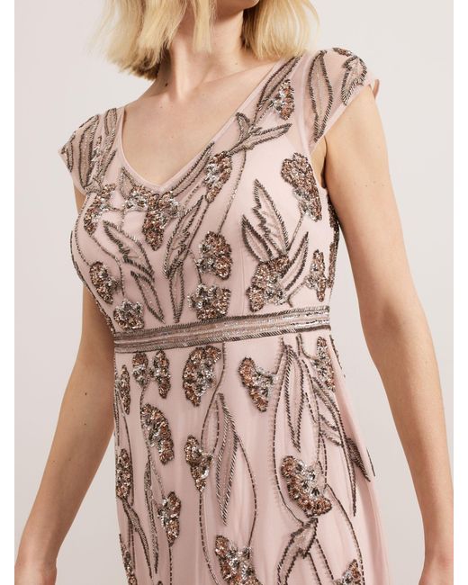 Phase Eight Evonne Beaded Dress in Pink | Lyst