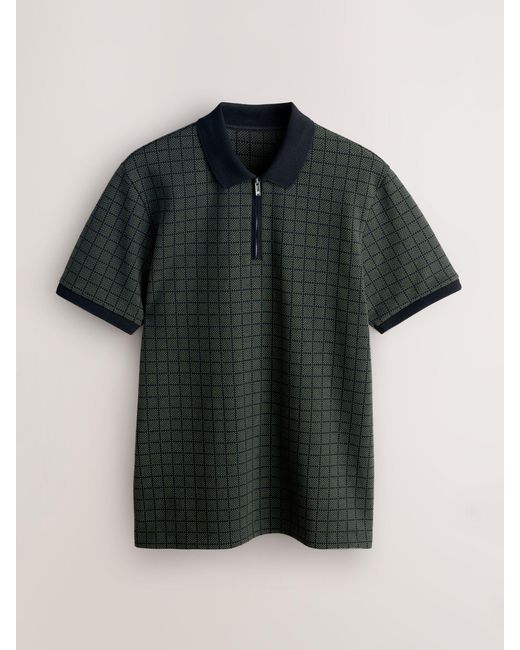 Next Pattern Polo Shirt in Black for Men | Lyst