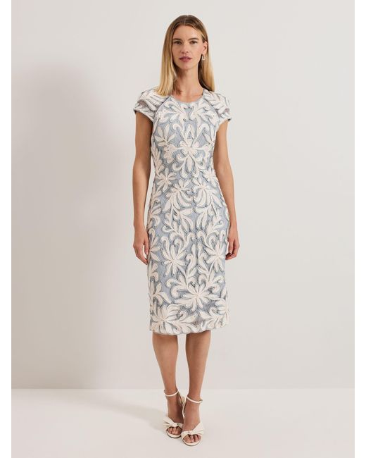 Phase Eight Karima Tapework Midi Dress in White | Lyst