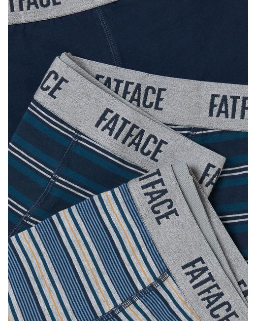 FatFace Fatface 3 Pack Of Stripe Boxers in Blue for Men | Lyst UK