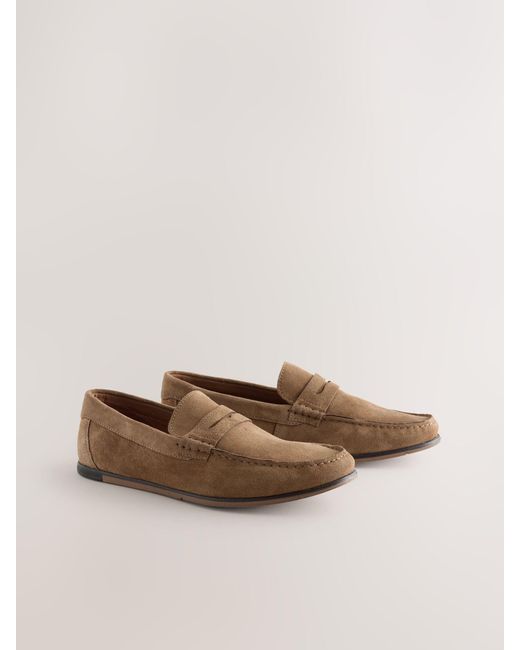 Next Leather Loafers in Natural for Men | Lyst