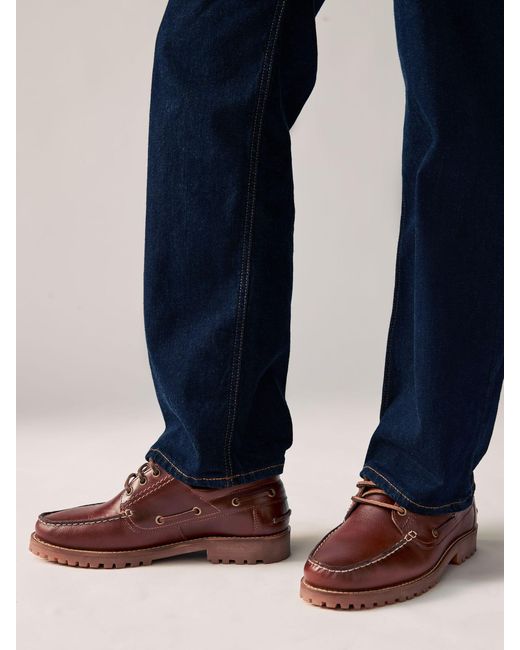 Next Leather Cleated Boat Shoes in Brown for Men | Lyst