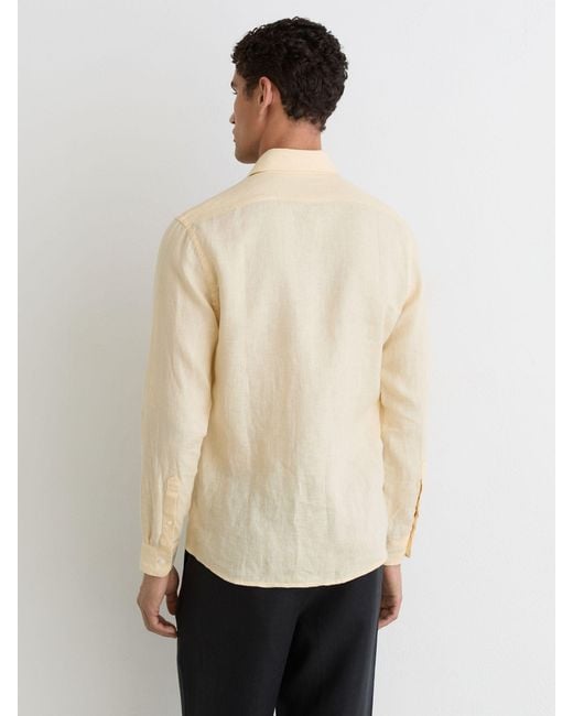 Reiss Ruban Linen Cutaway-Collar Regular-Fit Shirt in Natural for Men ...