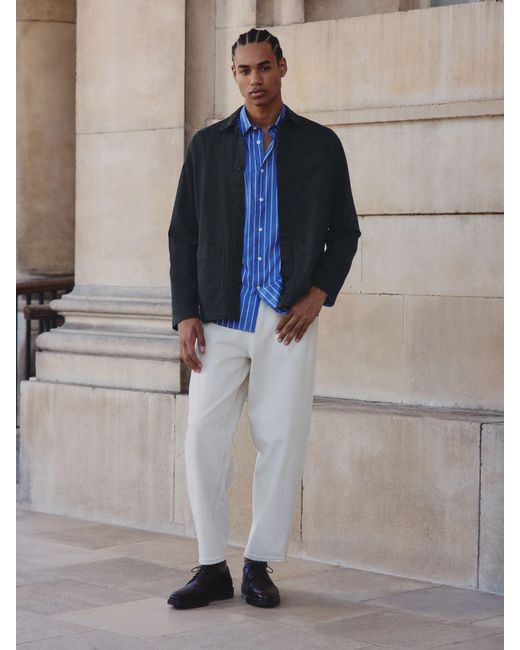 Next Chore Twill Shacket Overshirt in Black for Men | Lyst