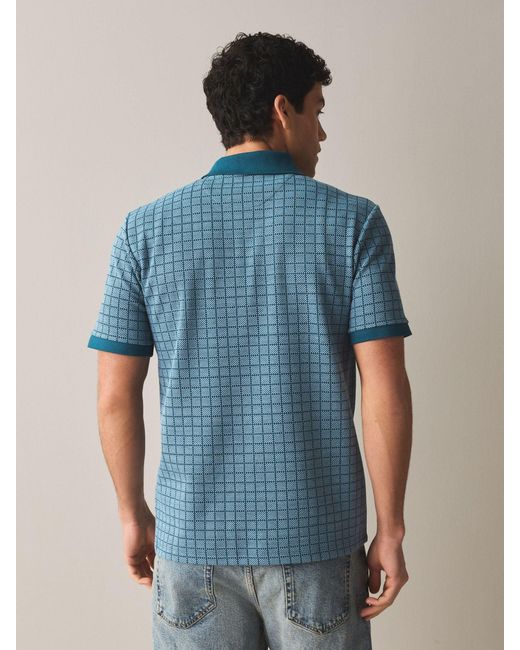Next Pattern Polo Shirt in Blue for Men | Lyst