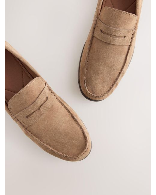 Next Leather Loafers in Natural for Men | Lyst