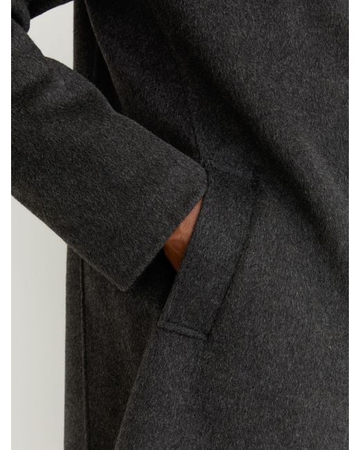 Reiss Squire - Charcoal Grey Wool-blend Single-breasted Overcoat, M in ...