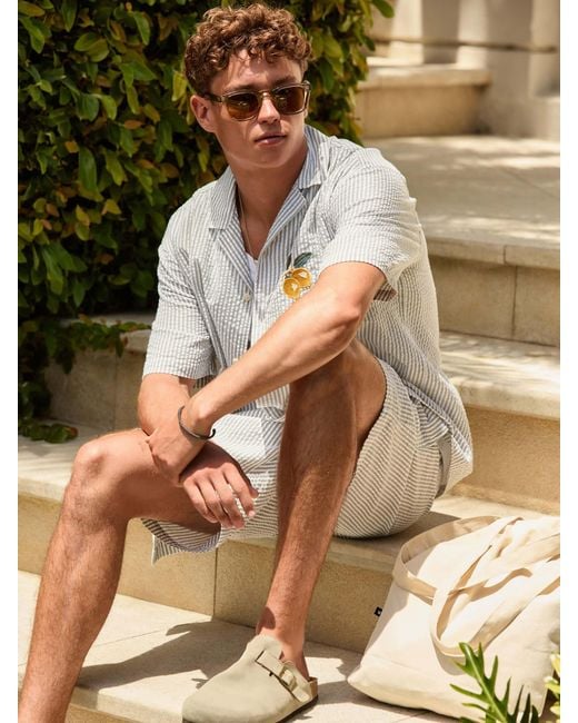 Next Jersey Seersucker Stripe Shorts for Men | Lyst
