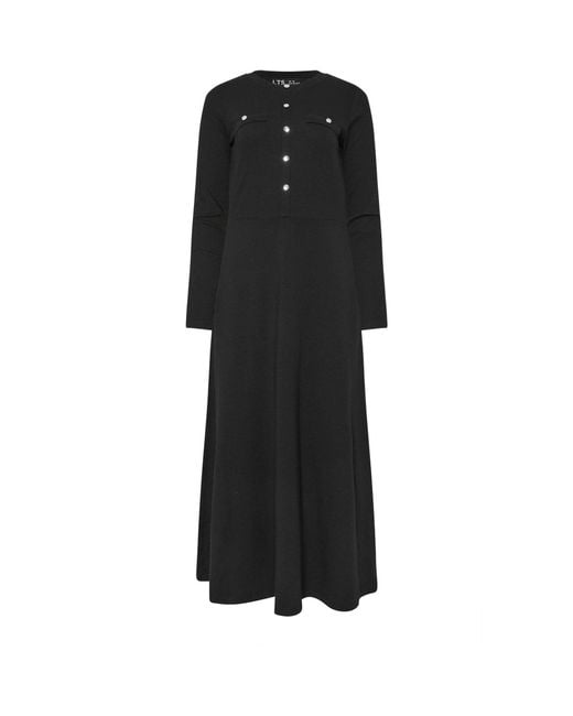 Long Tall Sally Button A-Line Midaxi Dress in Black | Lyst