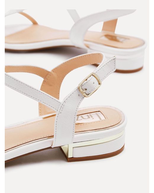 Linzi Lavish T-Bar Looped Low Block Sandal in Brown | Lyst Australia