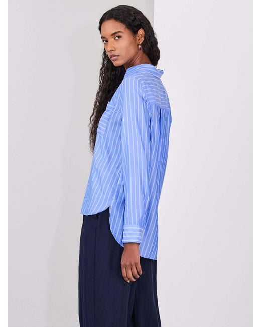 Next Soft Relaxed Long Sleeve Shirt in Blue | Lyst