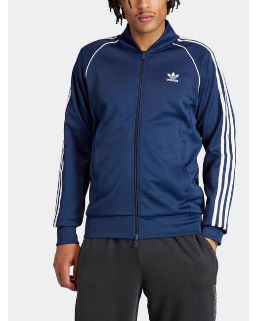 adidas Originals Adicolor Classics Super Star Track Top in Blue for Men ...