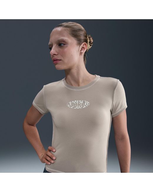 Nike Sportswear Chill Knit Slim Cropped Top in Gray | Lyst