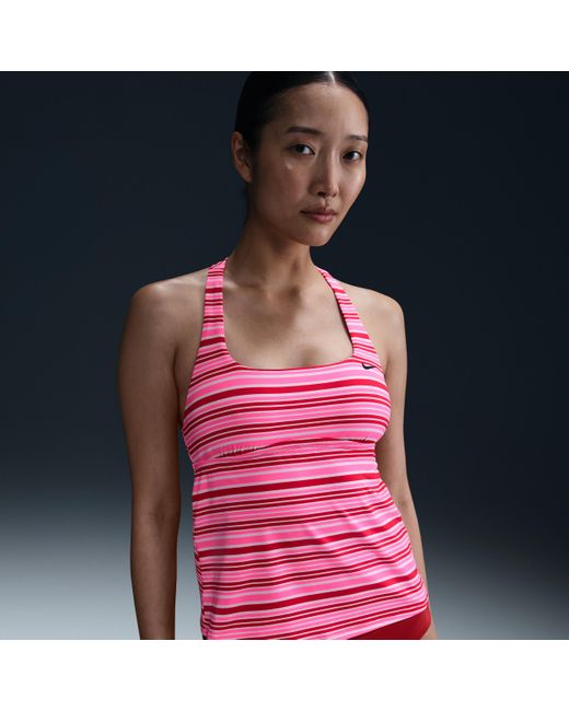Nike Swim Square-Neck Tank Topini in Pink | Lyst