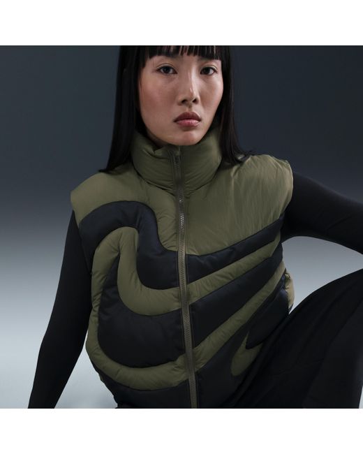 Nike Sportswear Swoosh Series Oversized Down Vest in Gray | Lyst