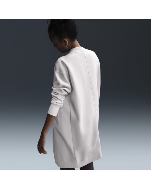 Nike Sportswear Phoenix Fleece Oversized Long Cardigan in Brown | Lyst