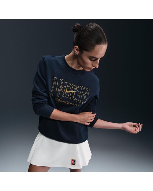 Nike Sportswear Club Fleece Pullover Crew-Neck Sweatshirt in Blue | Lyst
