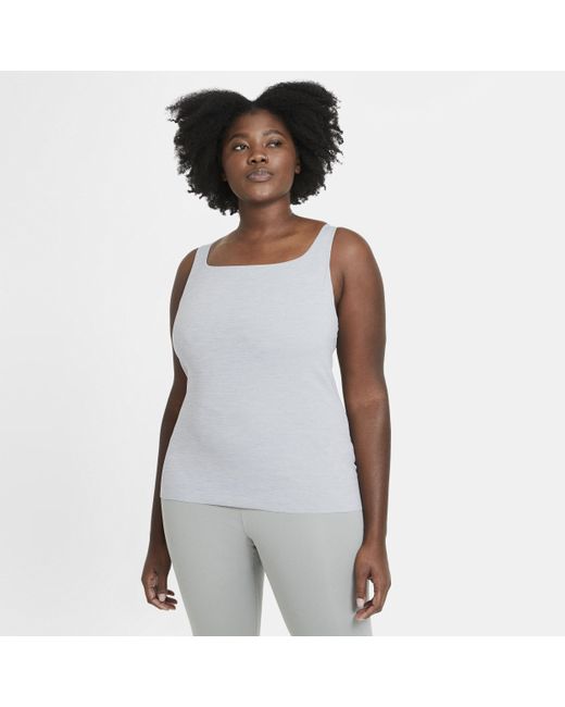 Nike Yoga Luxe Shelf Bra Tank Top Plus In Gray Lyst